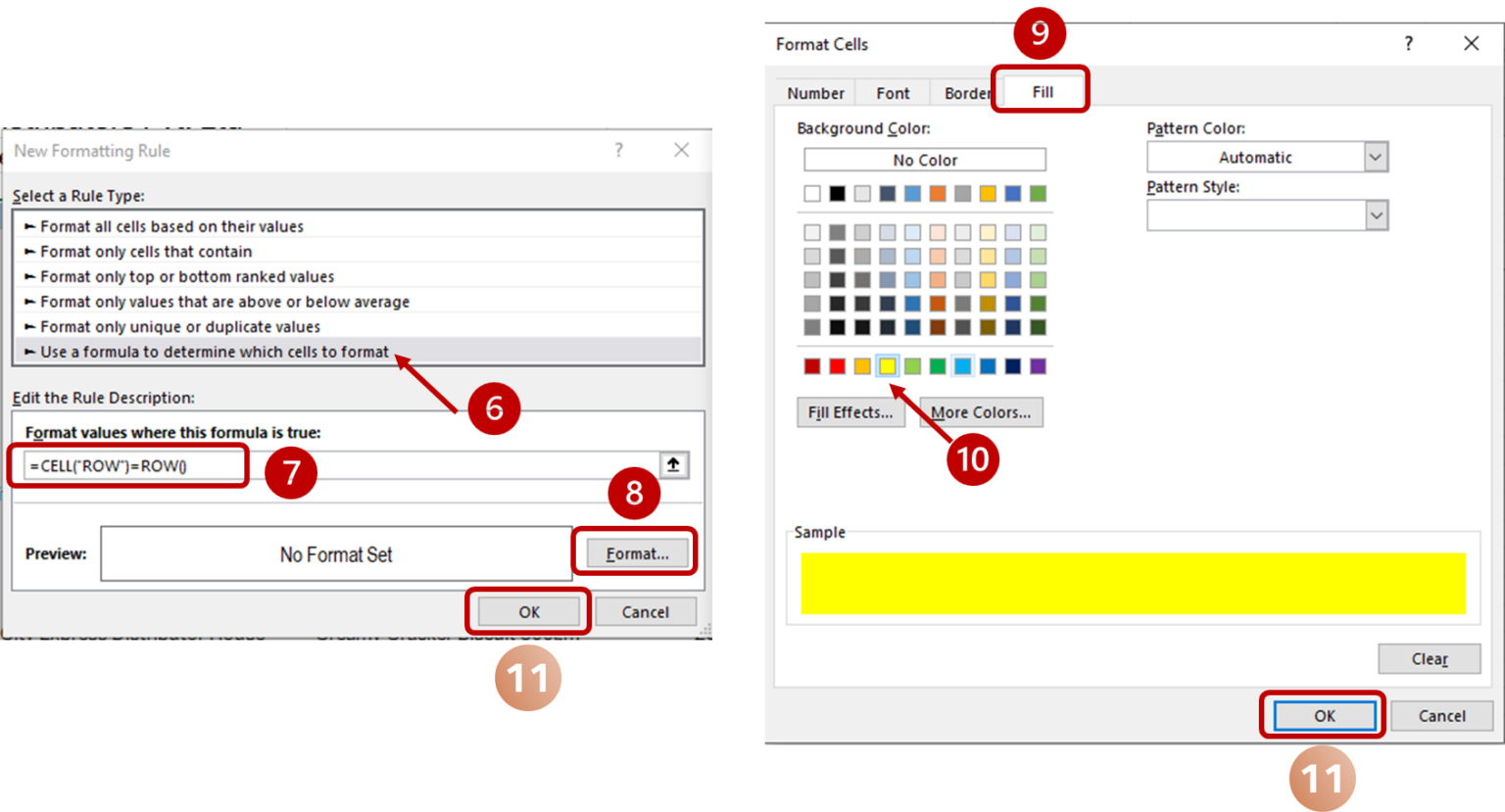 Automatically Highlight Active Cell Row in Excel – Learn Excel and Sheets