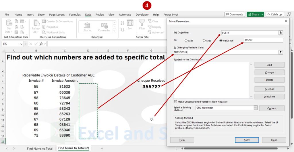 Find Out Which Numbers Add Up to a Total in Excel - Learn Excel and Sheets