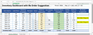 Stock In Out Balance Tracker Template with Auto Reorder in Excel ...