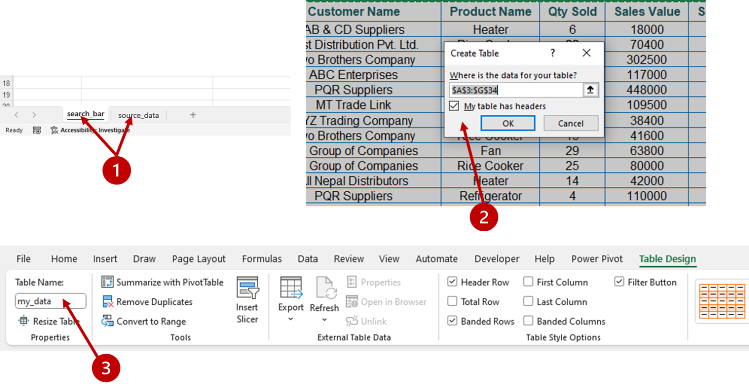 How to Make Search Bar in Excel for All Column Search – Learn Excel and Sheets